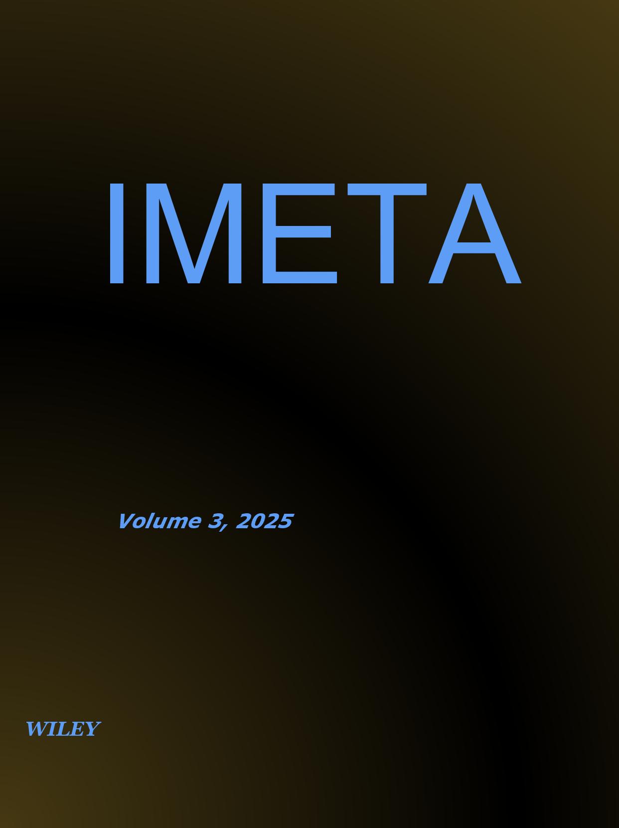 期刊影响因子2024/2025: iMeta, IMETA, ISSN:2770-5986, eISSN:2770-596X
