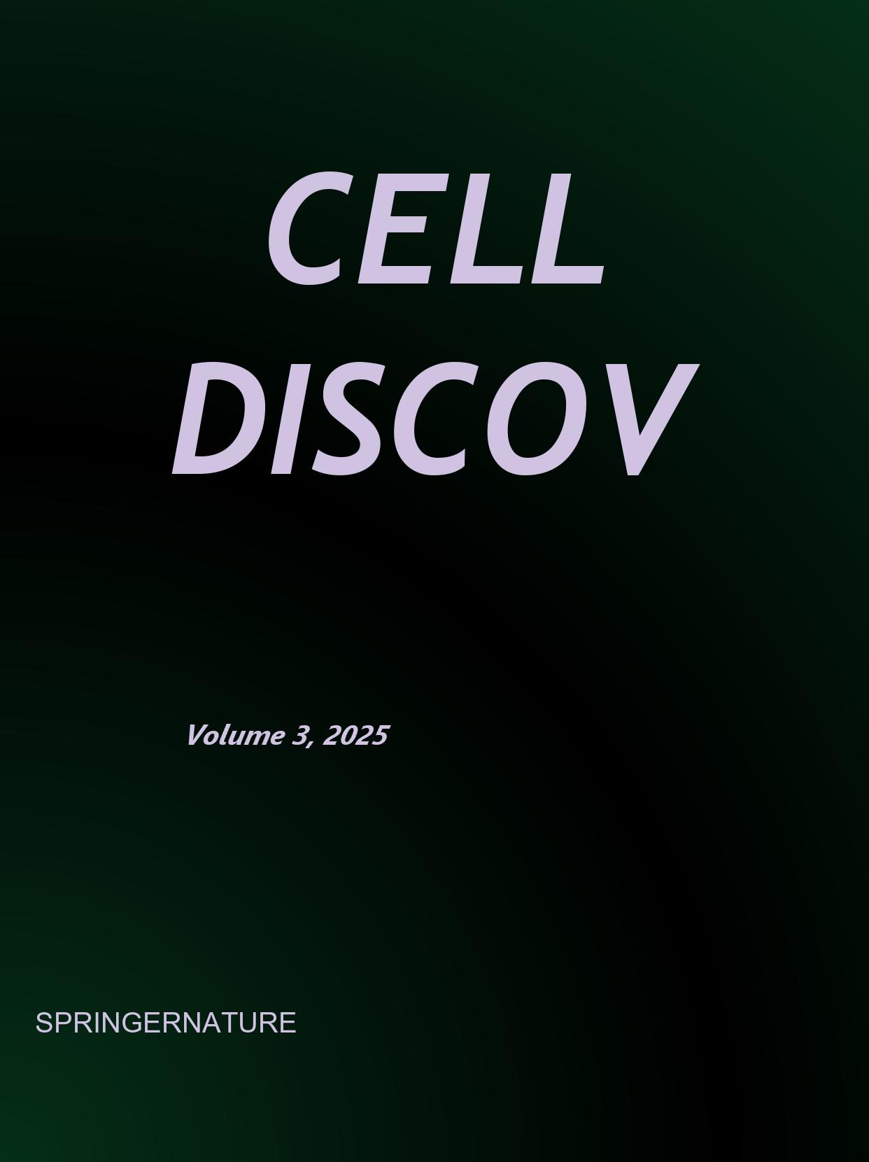 期刊影响因子2024/2025: Cell Discovery, CELL DISCOV, ISSN:-, eISSN:2056-5968