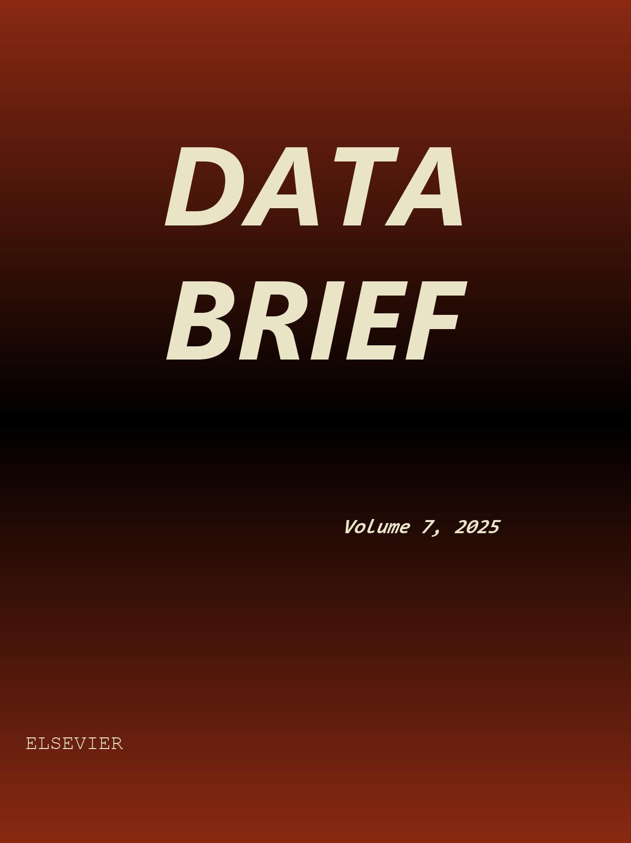 期刊影响因子2024/2025: Data in Brief, DATA BRIEF, ISSN:2352-3409, eISSN:2352-3409
